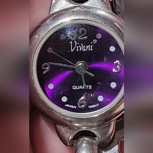 Vivani | Accessories | Vivani Purple Face Silver Watch | Poshmark